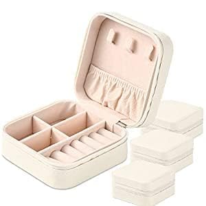 Amazon.com: Neveika Portable Travel Mini Jewelry Box Leather Jewellery ...