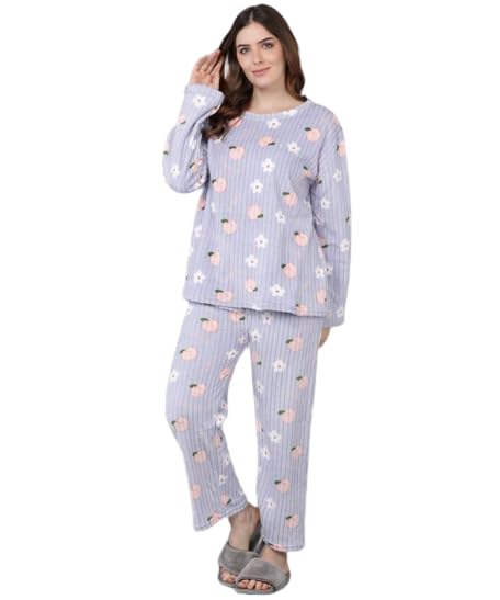 Buy GRX 2 Piece Set Winter Night Suit Set for Women Girls for Sleep ...