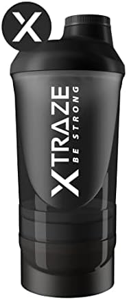 xtraze Shaker Proteinas, 600 ml con Compartimento para Protein Polvos ...