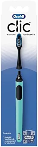 Amazon.com: Oral-B Clic Manual Toothbrush, Teal, with Replaceable Brush ...