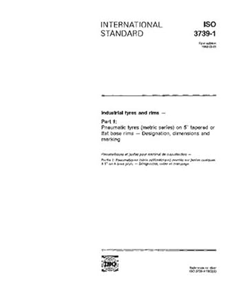 Amazon.fr - ISO 3739-1:1992, Industrial tyres and rims - Part 1: Pneumatic tyres (metric series ...