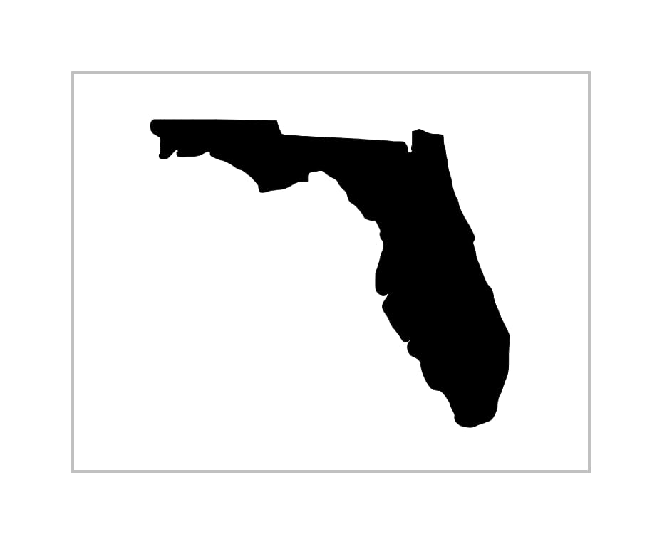 Amazon.com: Florida Stencil United States Of America Outline Silhouette ...