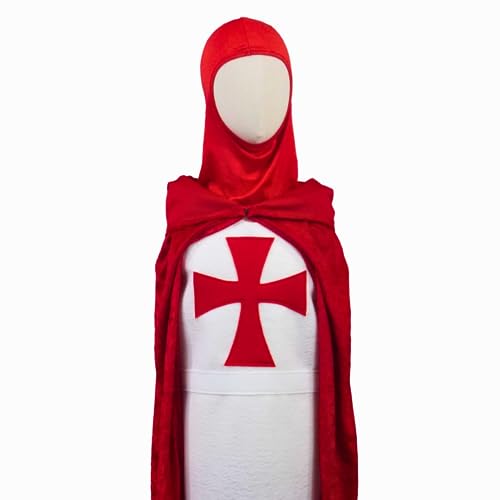 Amazon.com: Deluxe Red Knight Templar Costume Set (Medieval ...