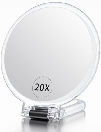 Amazon.com : JMH Magnifying Handheld Mirror Double Sided, 1X 20X ...