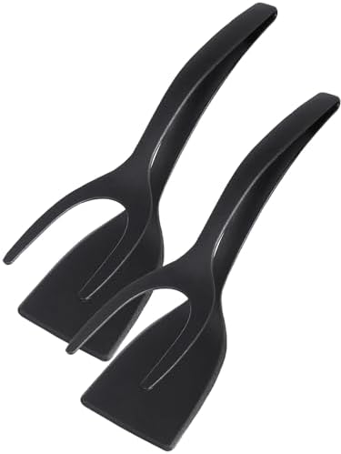 Amazon.com: Egg Flipper Spatula Tongs - 2 in 1 Grip and Flip Spatula ...