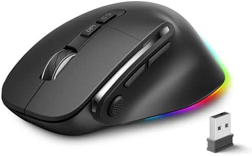 Amazon.com: Ghajz Ergonomic Rechargeable Mouse with Jiggler, Bluetooth+ ...