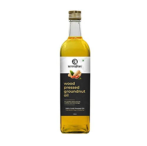 Anveshan Wood Pressed Groundnut Oil - 1 Litre | Glass Bottle | Kolhu ...