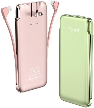 Amazon.com: TG90° 2 Pack 10000mah Portable Charger with Built in Cables ...