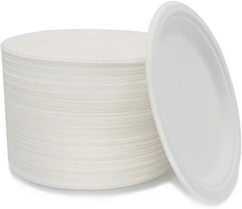 Amazon.com: 100 Biodegradable Compostable Eco Plates, 9 Inch ...