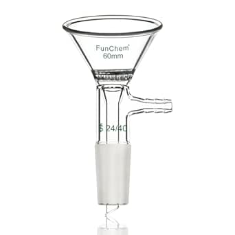 FunChem Triangle Glass Filter Funnel, 60mm Diameter Top Outer, 24/40 ...