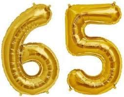 AR Giftzadda 65 Number Foil Balloon Golden (16inch), 65th Birthday ...