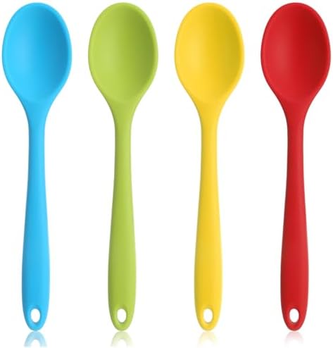 Amazon.com: Patelai 4 Pieces Small Multicolored Silicone Spoons ...
