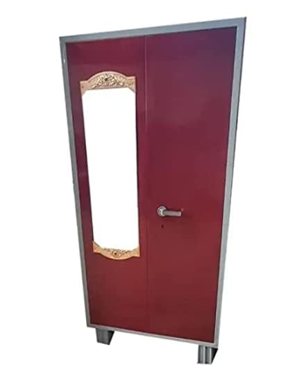 Hinged Door Polished 20inch Mild Steel Almirah, for Home Merun Color ...