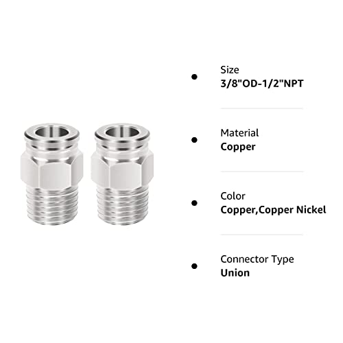 Snapklik.com : Beduan Pneumatic BPC Nickel-Plated Brass Push To Connect ...