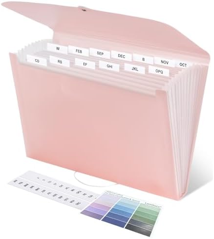 Lamitocs Expanding File Folder A4,13 Pockets File Organiser with ...