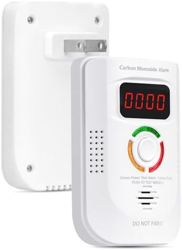 Carbon Monoxide Detectors Plug in, Alarm with Digital Display, Audible ...