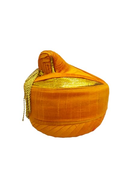 PRIYAKANT SAFAWALA Traditional Handstitch Ready To Wear Mango Colour ...