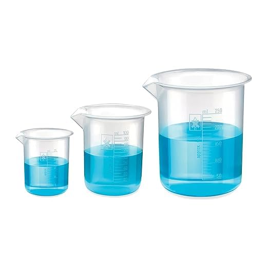 VVS Polypropylene Plastic Beaker 25ml, 100ml, 250ml with Graduation ...
