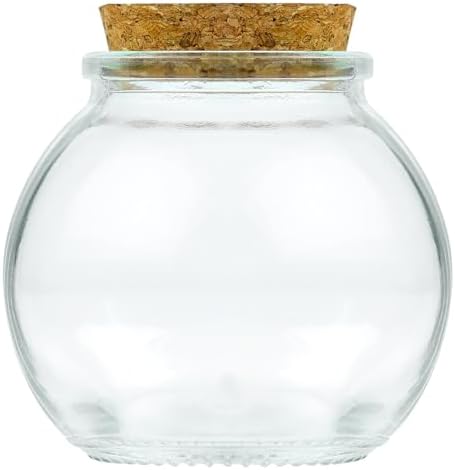 Amazon.com: FJNATINH Small Jars Round Glass Bottle with Cork Lid, 100ml ...