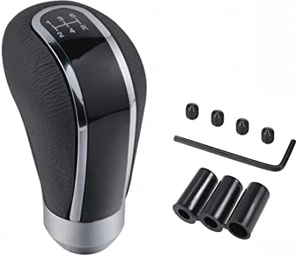 HUUSO Car Gear Shift Knob Sleek Black Leather 5 Speed Manual ...