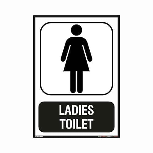 buysafetyposters.com - Ladies Toilet Sign in English - PVC Sticker ...