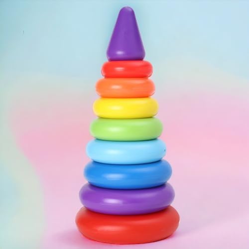 Toys Treasure Rainbow Jumbo Stacking Toys Rings I Activity Toys for Kids I Infant & Preschool ...