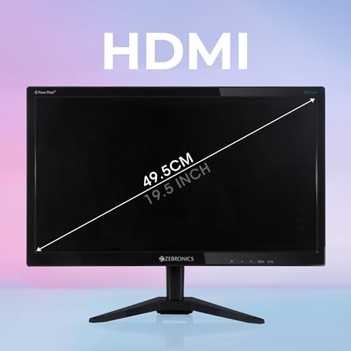 ZEBRONICS Zeb-A20HD 19.5 Inch (49.5 cm) 1600 X 900 LED Monitor, HD ...