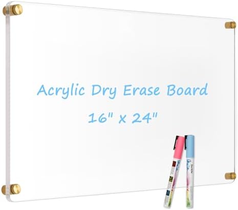 PETIARKIT Acrylic Magnetic Dry Erase Whiteboard for Fridge, Clear ...