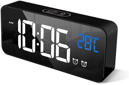 Alarm Clock Bedside with Night Light, Simple Large LED Display Big ...