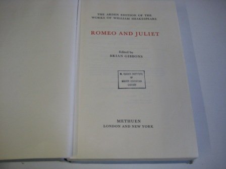 "Romeo and Juliet" (Arden Shakespeare: Second Series) : Shakespeare ...