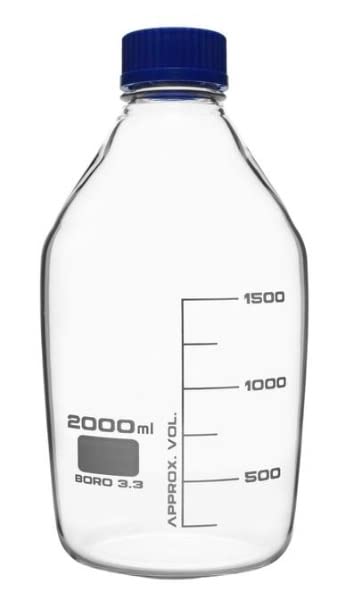 Witeg Borosilicate Glass Reagent Bottle 2000ml Screw Cap | Pack Of 2 ...