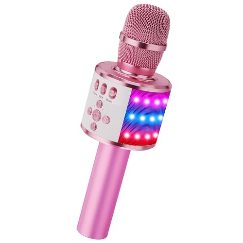 BONAOK Kids Karaoke Microphone Bluetooth Wireless Mic for Adults ...