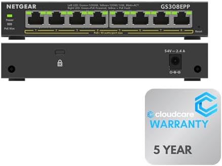 Amazon.com: NETGEAR GS308EPP-100NAS | 8-Port Gigabit Ethernet Smart ...