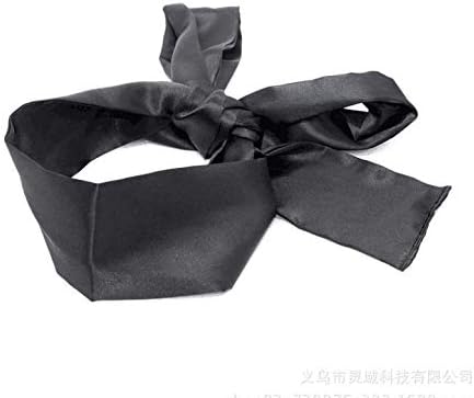 1 Pc Black Satin Eye Cover Long Slim Eye Blindfold Health Blind Pack ...