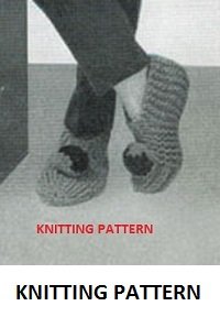 Vintage KNITTING PATTERN 151, TV Slippers for Women, Men, Children ...