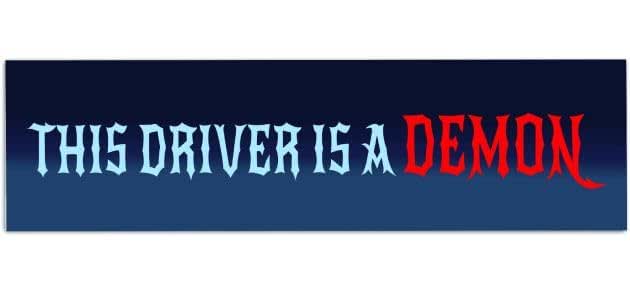 Amazon.com: Demon Driver Bumper Sticker UV Resistant 6x2 In Funny ...