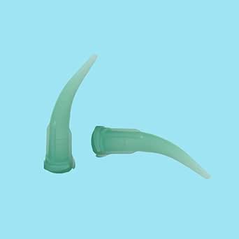 100Pcs 18G Green Tt Tapered Plastic Bent Dispensing Needle Tips: Amazon ...