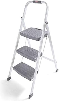 Amazon.com: Rubbermaid 3-Step Steel Ladder, Folding Step Stool with ...