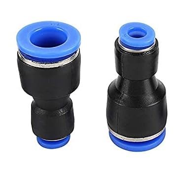 12mm x 6mm Pneumatic Air Pipe Joint Straight Push Connectors Plastic ...