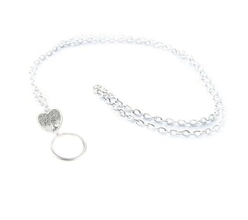 Amazon.com: Heart Tree of life Lanyard Necklace, Silver Badge or ...