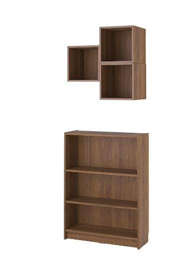 TROFAST Billy Eket Bookcase with Door, Brown Walnut Effect : Amazon.in ...