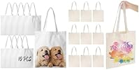 Amazon.com: Joyclub 10 Pack Canvas Tote Bag Bulk Sublimation Blanks ...