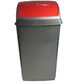 KetoPlastics 50L Large Recycling Bin Red Colour Coded Lid for Can ...