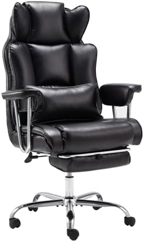 Amazon.com: ZZWHOM Big and Tall Office Chair with Foot Rest Comfortable ...