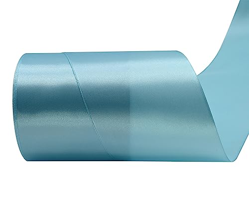 Snapklik.com : 4 Inch Sky Blue Satin Ribbon Fabric Sky Blue Ribbon For ...