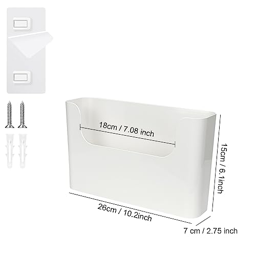 Snapklik.com : Wall File Holder, 1pc White Plastic Wall Mount File ...
