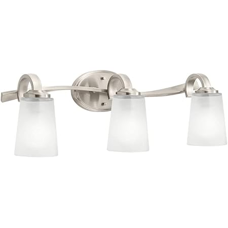 Kichler Lighting 45119NI Calleigh 3LT Vanity Fixture, Brushed Nickel ...