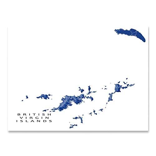 Amazon.com: British Virgin Islands Map Art Print 8x10, BVI, Tortola ...
