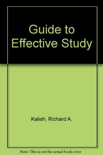 Guide to Effective Study: Kalish, Richard A.: 9780818503382: Amazon.com ...