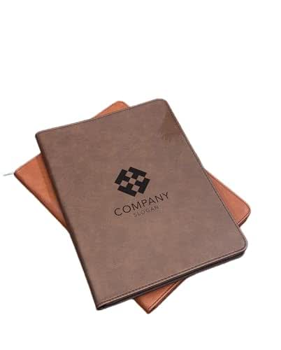 Amazon.com: Custom Leather Portfolio with Zipper, Personalized Company ...